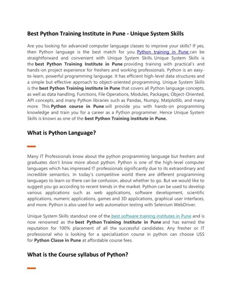 ppt best python training institute in pune powerpoint presentation