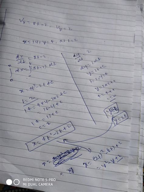 a particle moves in the x y plane with velocity vx 8t 2 and vy 2