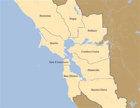 San Francisco Bay Area Counties Map
