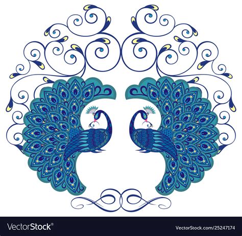 Peacocks Royalty Free Vector Image Vectorstock