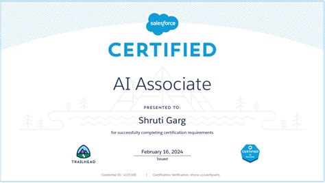 Shruti Garg On Linkedin Trailhead Salesforce Aiassociate Trailblazingwomen