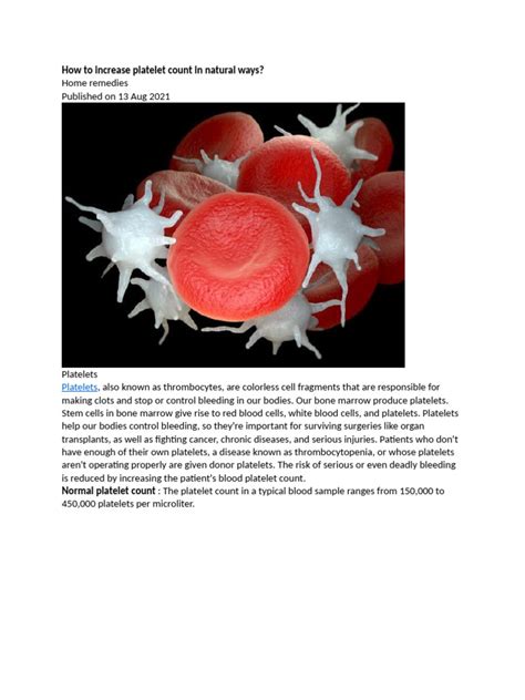 How To Increase Platelet Count In Natural Ways Pdf Platelet Foods