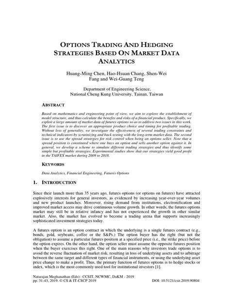Options Trading And Hedging Strategies Based On Market Data 4glah3d9vp