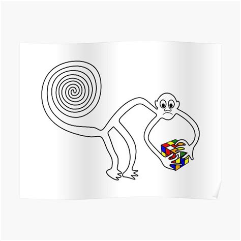 Monkey With A Complex Puzzle Poster For Sale By Siloto Redbubble