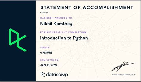 Nikhil Kamthey On Linkedin Python Datacamp Certification Quantitativefinance