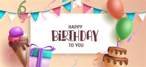 С днем рождения векторный дизайн шаблона текст поздравления с днем рождения в пустом