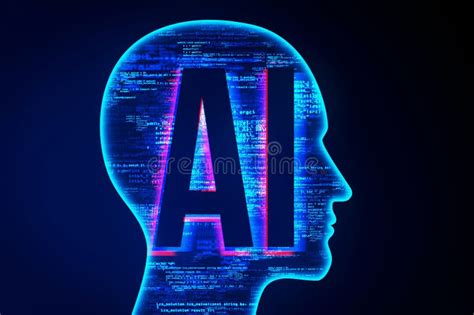 Silhouette Of A Human Head Filled With Binary Code And The Letters Ai