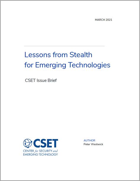 Lessons From Stealth For Emerging Technologies Center For Security