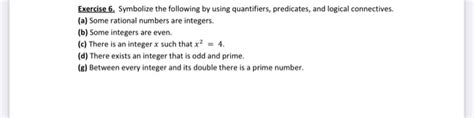 solved exercise 6 symbolize the following by using