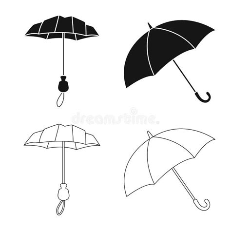 Isolated Object Of Protection And Closed Symbol Set Of Protection And Rainy Stock Symbol For