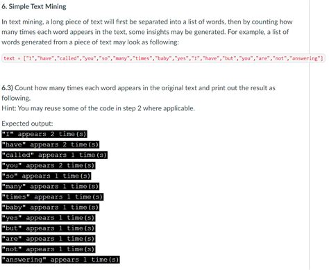 Solved Simple Text Mining In Text Mining A Long Piece Of Chegg Com