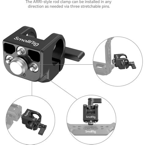 Smallrig Single 15mm Arri Anti Twist Locating Single Rod Clamp With Ar