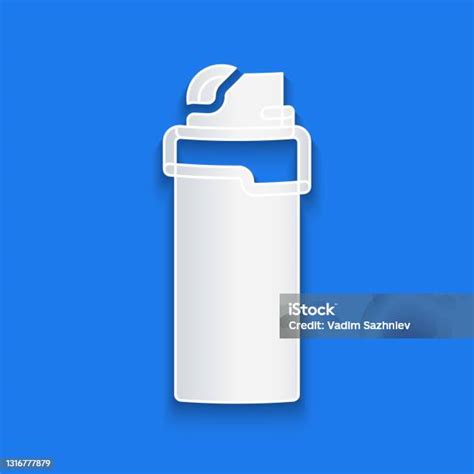 파란색 배경에 격리된 용지 컷 라이터 아이콘입니다 종이 아트 스타일 벡터 가솔린에 대한 스톡 벡터 아트 및 기타 이미지 가솔린 가연성 개인 장식품 Istock