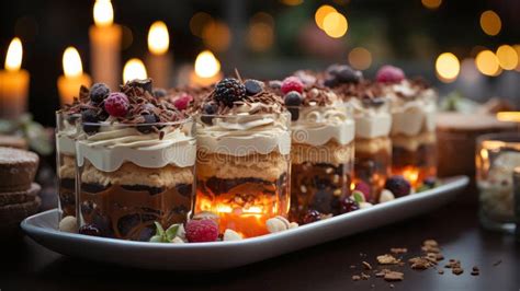 Mouthwatering Desserts Displayed On A Dessert Table Generative Ai