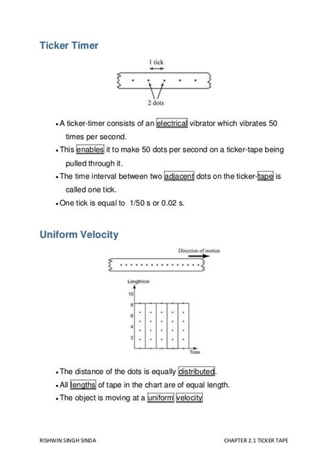 Chapter 21 Ticker Timer Notes Chapter 21 Ticker Timer Notes