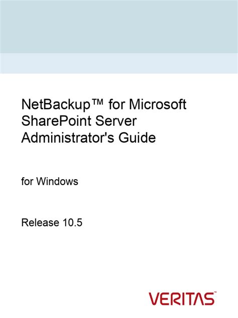 Netbackup105 Adminguide Sharepoint Pdf Share Point Backup