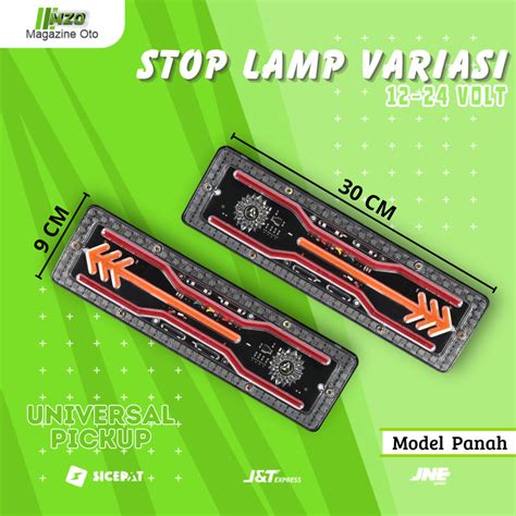 Jual Stoplamp Mobil Pick Up Model Panah 30cm 1224 Volt 2 Buah Kiri
