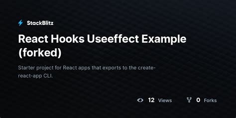 React Hooks Useeffect Example Forked Stackblitz
