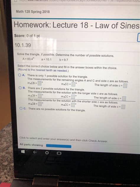 Solved Math 128 Spring 2018 Homework Lecture 18 Law Of