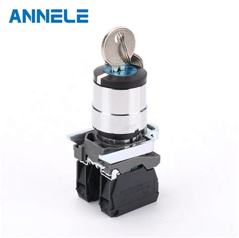 Xb4 Bg21 Mounting Hole 22mm Metal Push Button Key Rotary Selector Switch 2 Position 1no Black