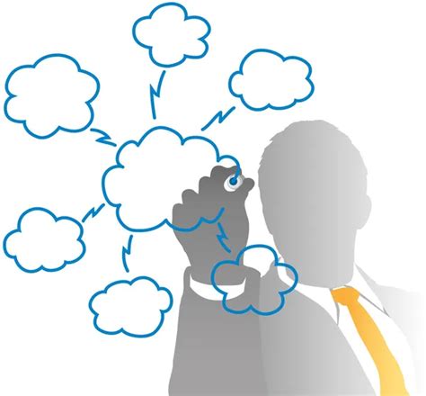 Cloud Computing Floating Computer Keys Think Bubble Background — Stock