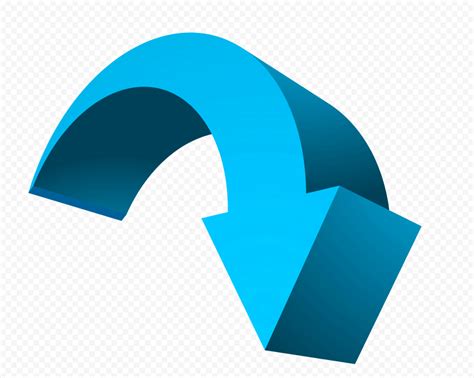 Hd Blue 3d Curved Arrow Pointing Down Png Citypng