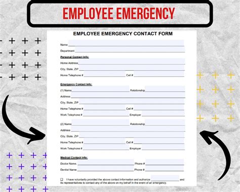 Employee Emergency Contact Form Employee Emergency Contact Template