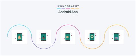 Android App Flat Icon Pack Including Application Navigation App Location App
