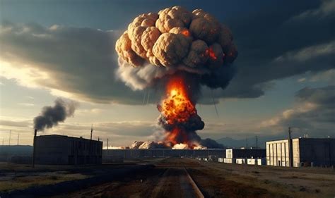 Premium Photo A Massive Nuclear Explosion Billowing Smoke And Fire To