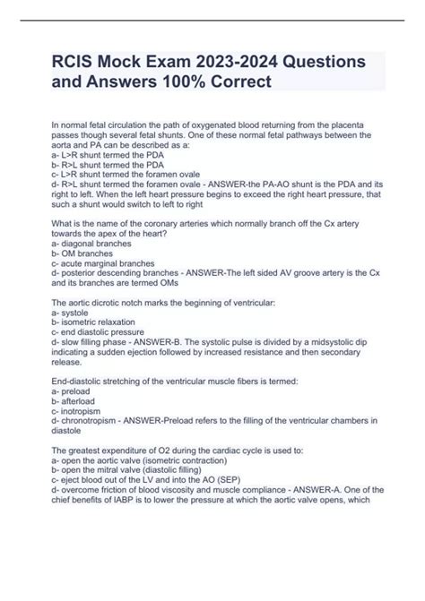 Rcis Mock Exam Questions And Answers 100 Correct Rcis Stuvia Us