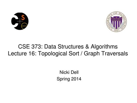 Ppt Cse 373 Data Structures And Algorithms Lecture 16 Topological