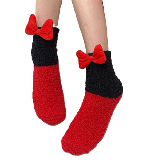 으니샵 5컬러 공주수면양말 리본 수면양말 여성수면양말 여자수면양말 배색양말 리본수면양말 예쁜양말 프린세스 겨울 수족냉증 극세사 포인트양말 임산부 겨울양말 여자양말 여성