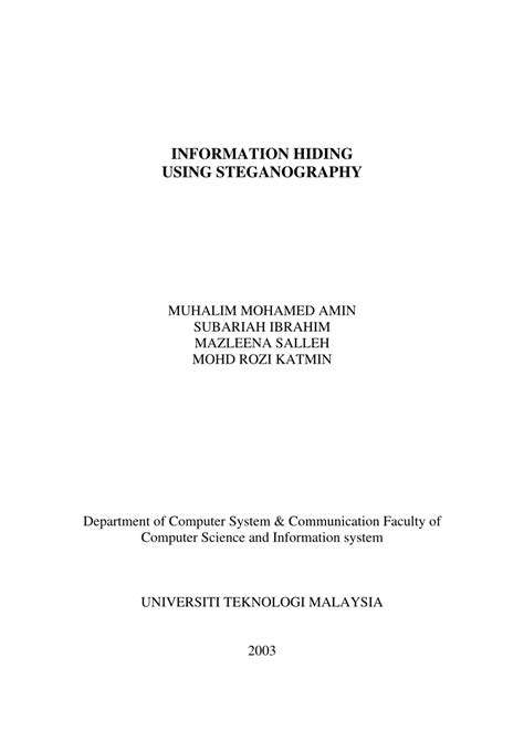 PDF Information Hiding Using Steganography