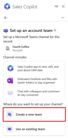 Set Up A Team Using The Account Team Template Microsoft Learn