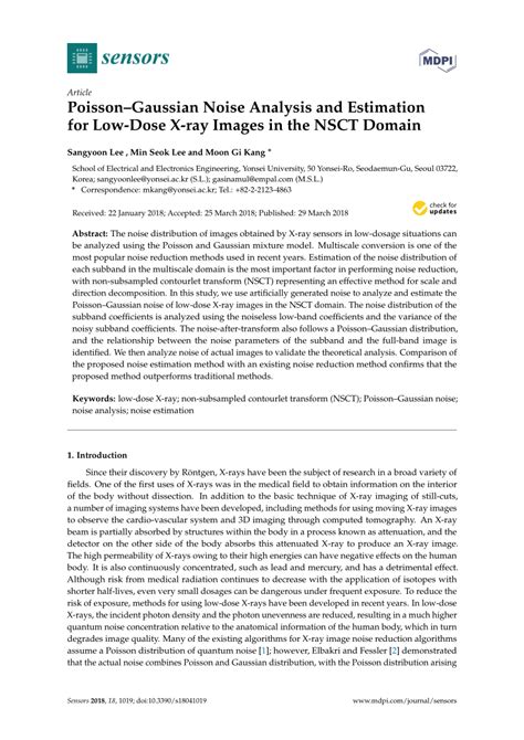 pdf poisson gaussian noise analysis and estimation for low dose x ray