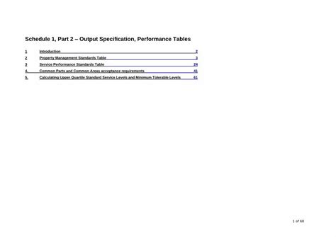 Pdf Schedule 1 Part 2 Output Specification Performance Tables