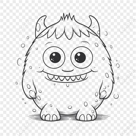 아이 개요 스케치 드로잉을위한 두 개의 만화 괴물 색칠 페이지 벡터선 그리기두꺼운 선 Png 일러스트 무료 다운로드