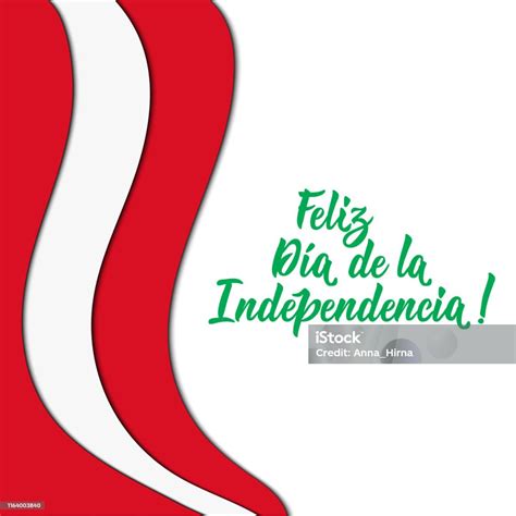 페루 독립 기념일 인사말 카드입니다 글자 스페인어 텍스트 행복한 독립 기념일 0명에 대한 스톡 벡터 아트 및 기타 이미지 0명 7월 공휴일 Istock