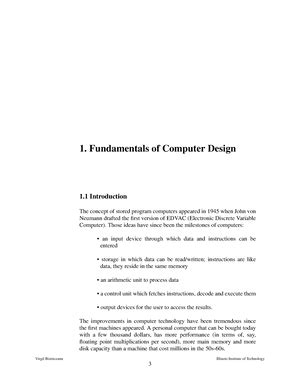 Chapter 4 COMPUTER ARCHITECTURE NOTES BY NIRMALA Virgil Bistriceanu