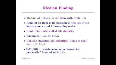 Divide And Conquer Median Finding Youtube