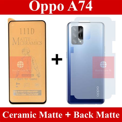 Oppo A74 Matte Glass Fiber Glass Protector Back Protector Carbon