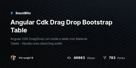 angular cdk drag drop bootstrap table stackblitz