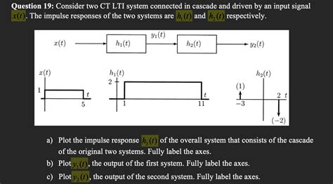 solved uestion 19 consider two ct lti system connected in
