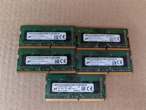 LOT 5 GENUINE MTA4ATF51264HZ-2G6E1 MICRON LAPTOP MEM 4GB DDR4 PC4-2666V ...