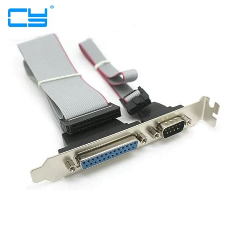 Serial DB Pin With Parallel DB Pin LPT Cable With PCI Slot Header Bracket In Computer