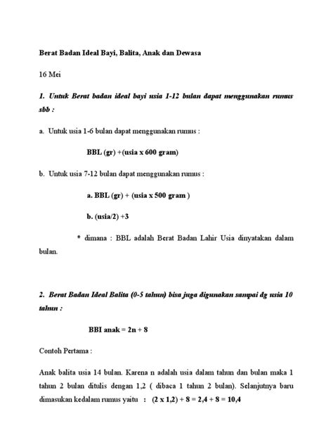 Rumus Imt Anak Pdf