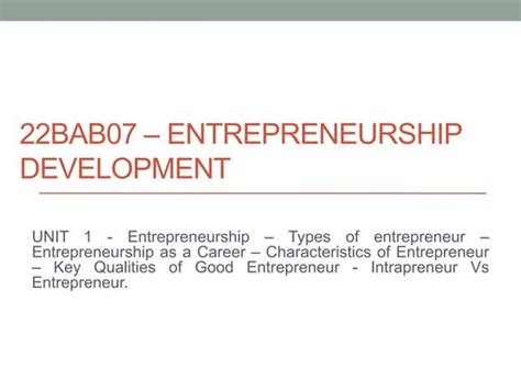 Introduction To Entrepreneurship Pptx Startups Business
