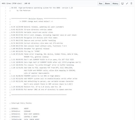 Microsoft Rende Disponibile Il Codice Sorgente Di Ms Dos 1 25 E 2 0 Su Github Archeologia