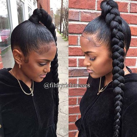 23 New Ways To Wear A Weave Ponytail StayGlam Sleek Braided Ponytail Side Braid Ponytail