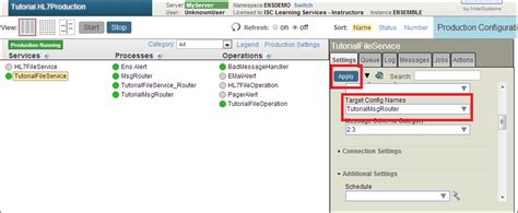 demonstration configuring the business service ensemble hl7 message